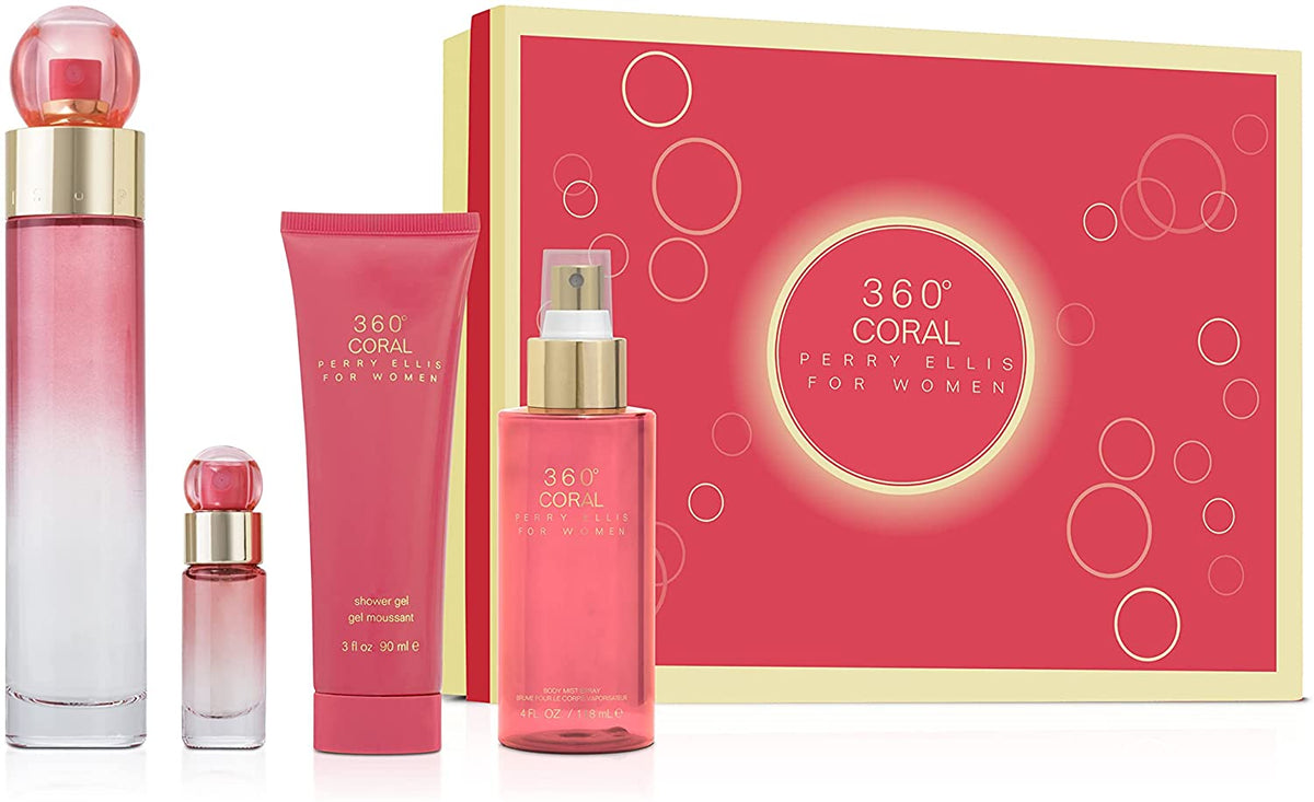 Perry Ellis 360 Coral By Perry Ellis Gift Set – Brand Name Perfumes Inc.